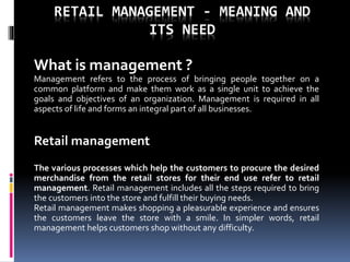 Retail Management | PPT