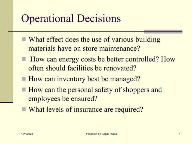 Retail Operation Management | PPT | Retail Industry | Industries