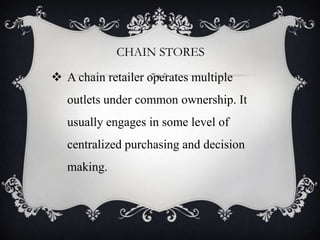 Retail organization and classification of retail units | PPTX
