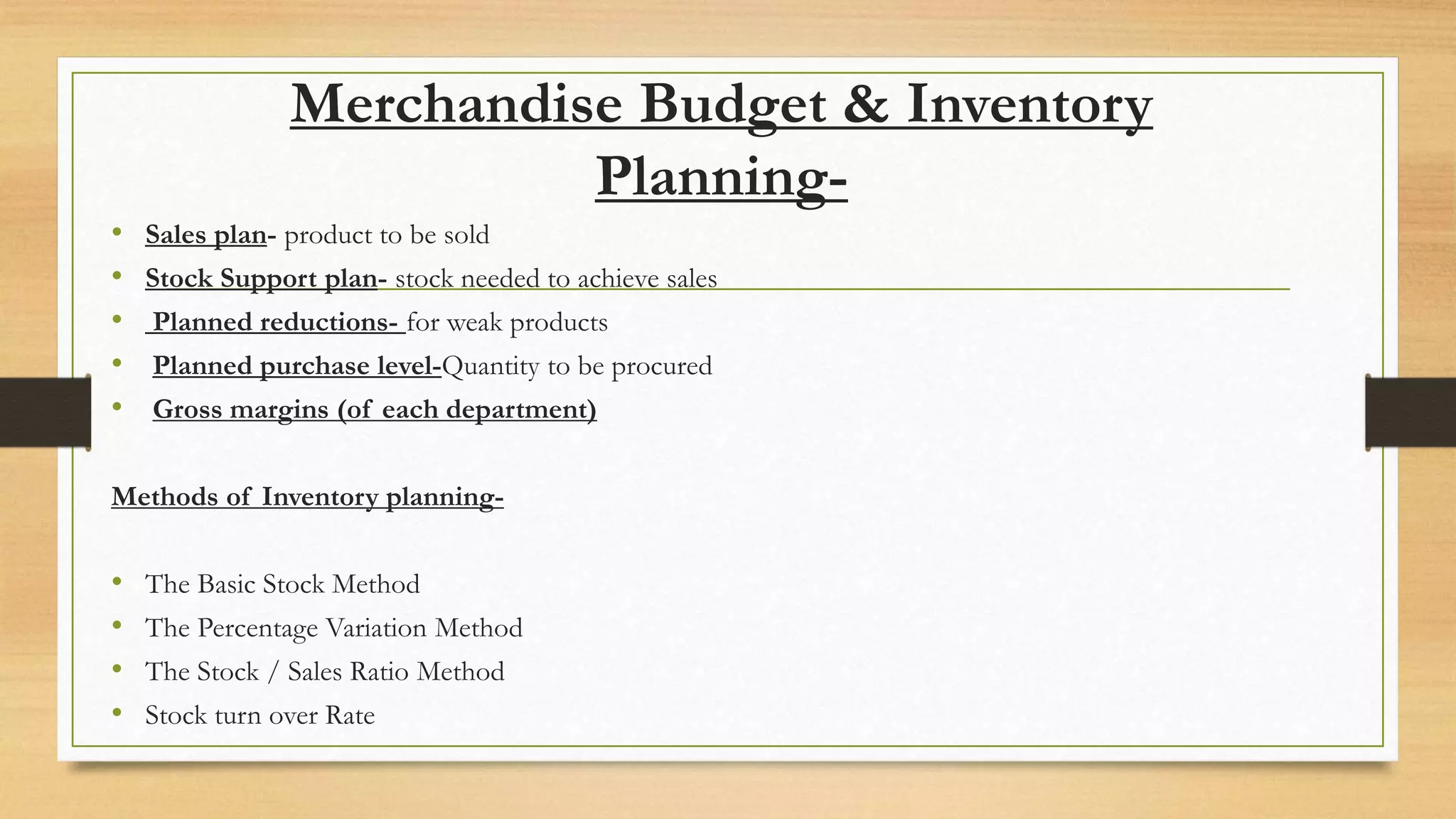 Retail Merchandising Planning | PPTX | Logistics | Business