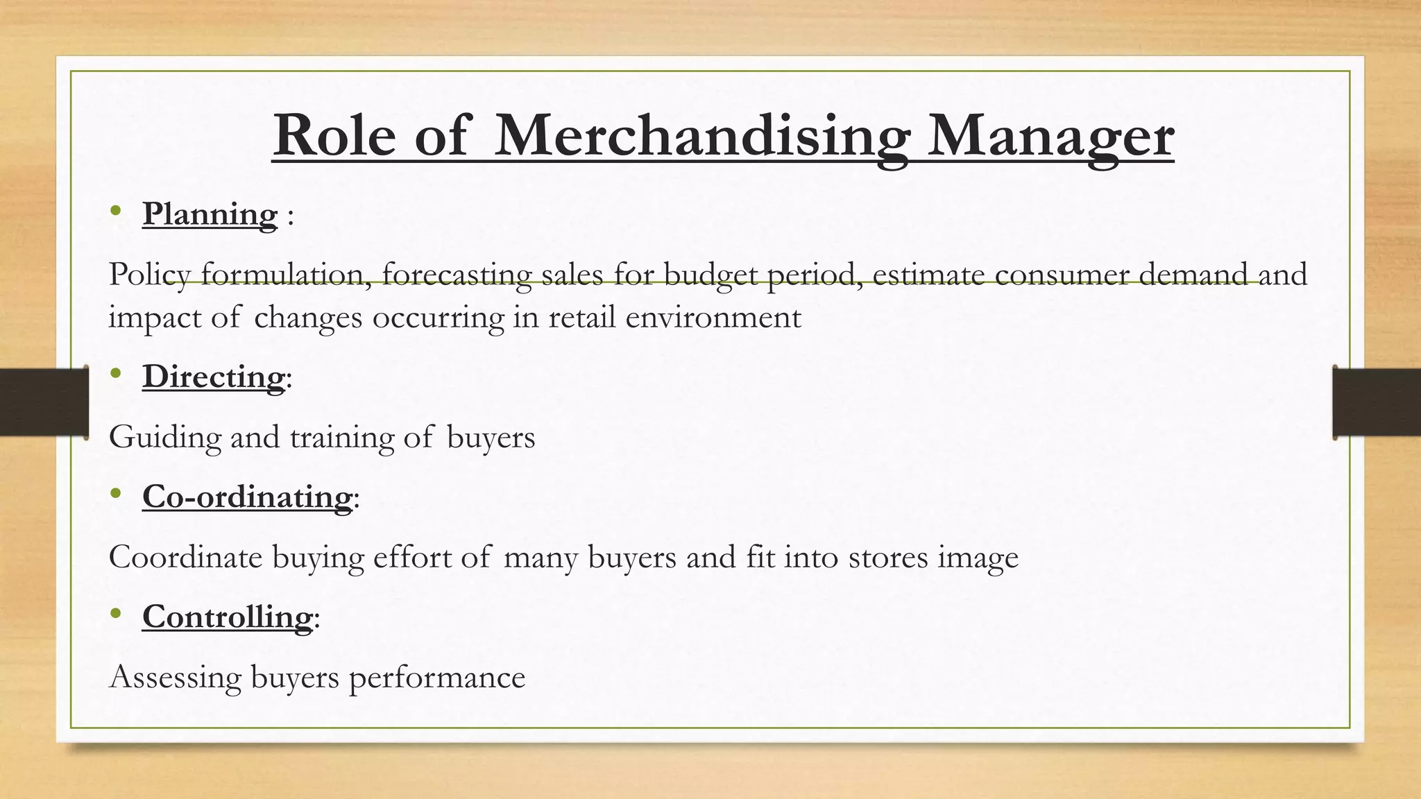 Retail Merchandising Planning | PPTX