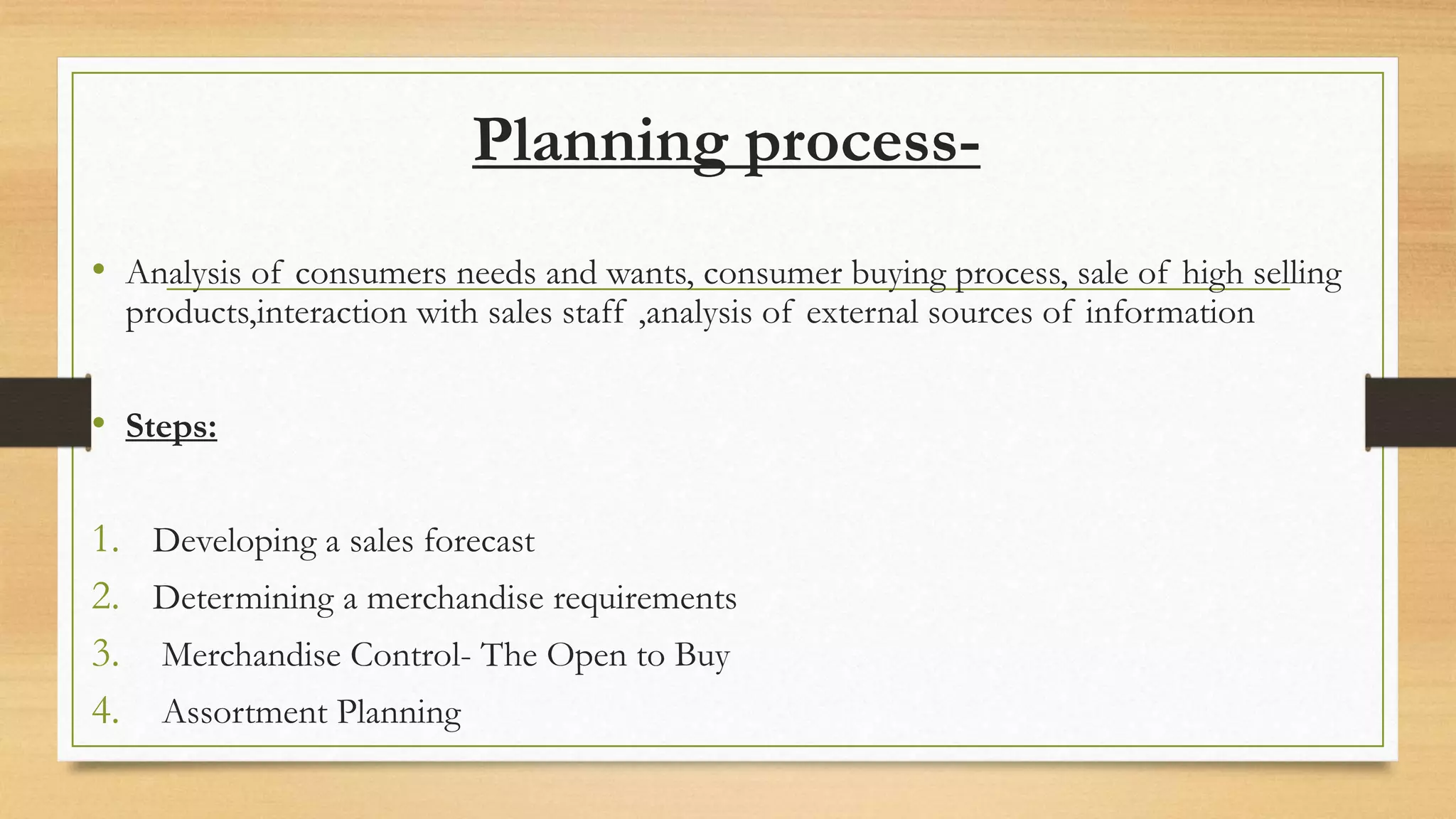 Retail Merchandising Planning | PPTX
