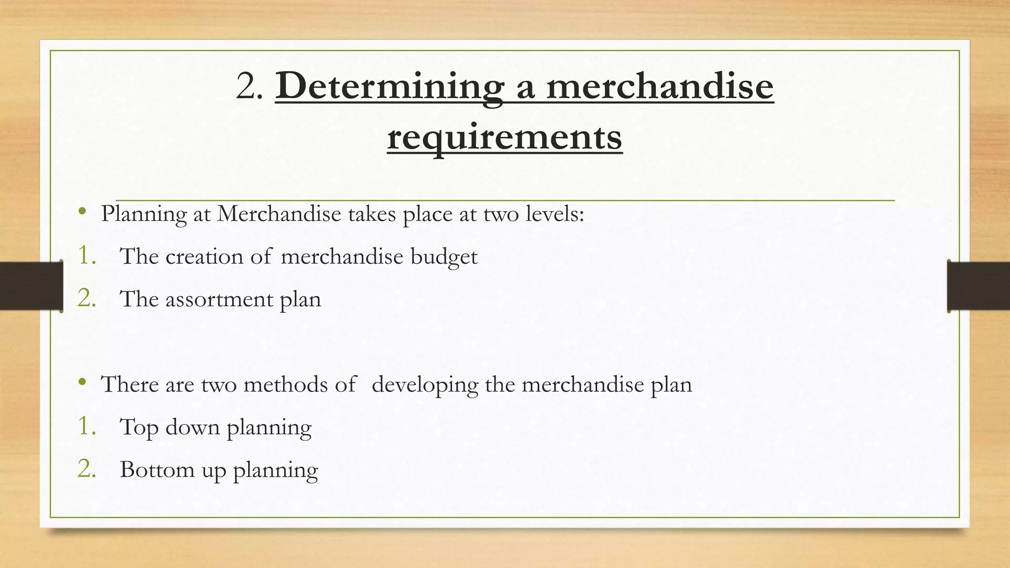 Retail Merchandising Planning | PPTX