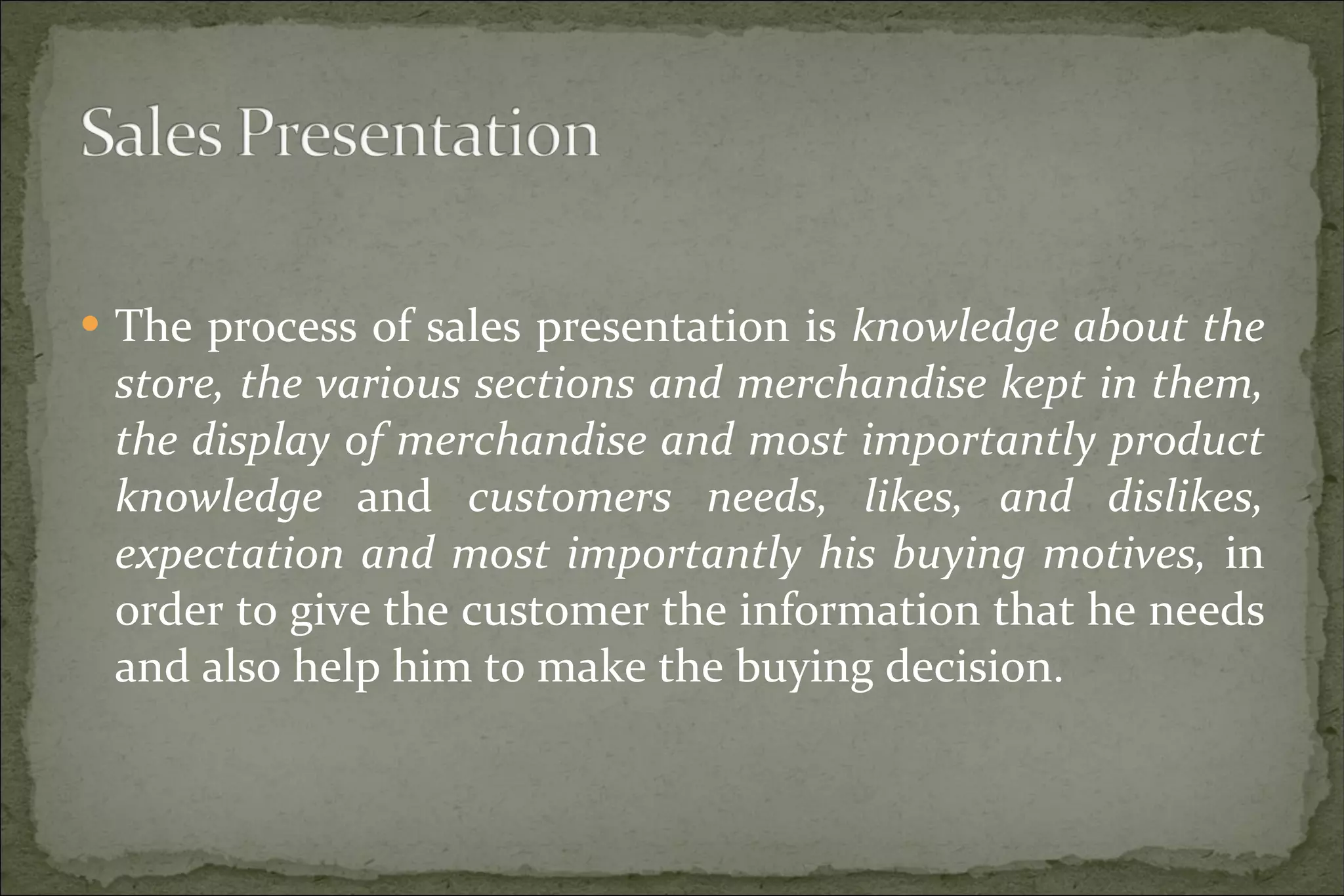 Retail selling process 2 (2) | PPT