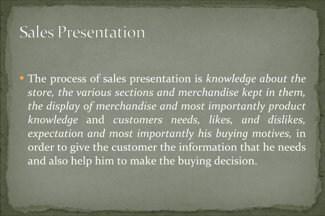Retail selling process 2 (2) | PPT