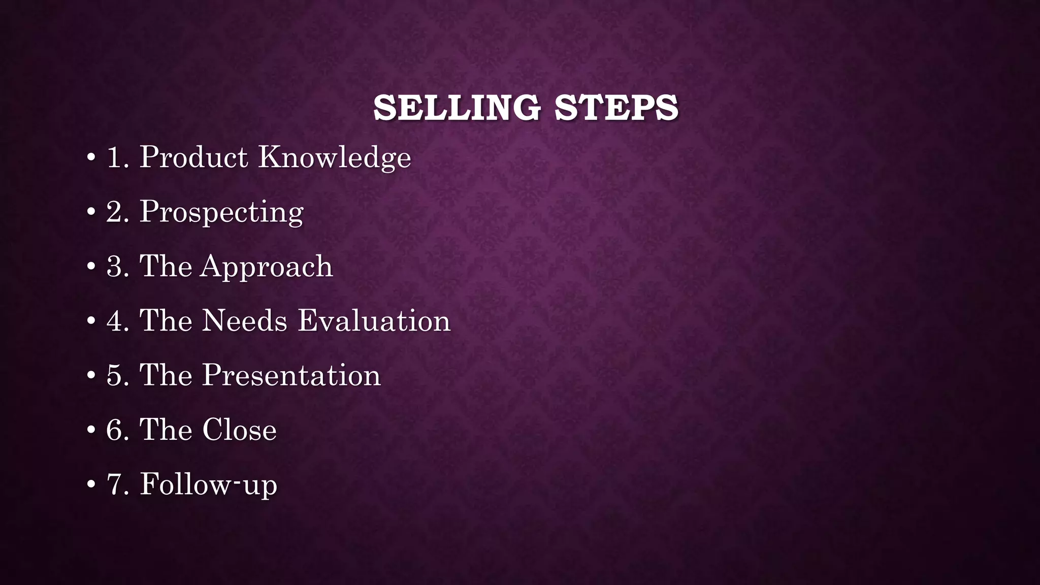 Retail selling process lecturer TWO | PPTX