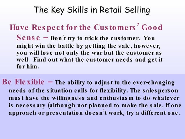 Retail selling skills | PPT | Retail Industry | Industries
