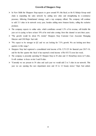 Retail shoppers stop project | DOCX