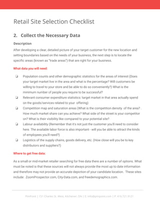 Retail site selection checklist | PDF