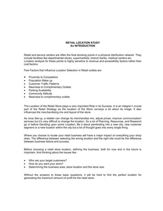 Retail Store Location | DOC