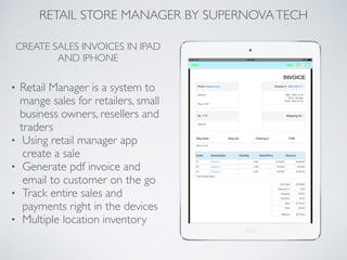 Retail Store Manager App for iPhone & iPad by Supernova Tech | PPT