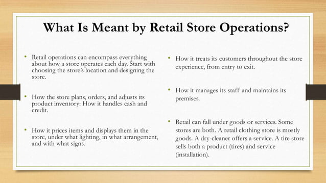 Retail store operations | PPTX | Retail Industry | Industries