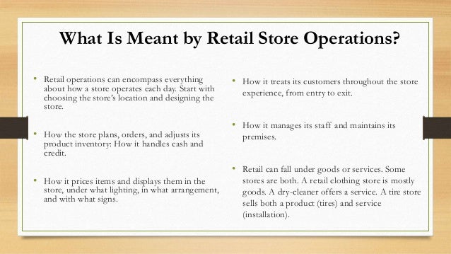 Retail store operations