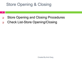 Retail Store Operations | PPTX