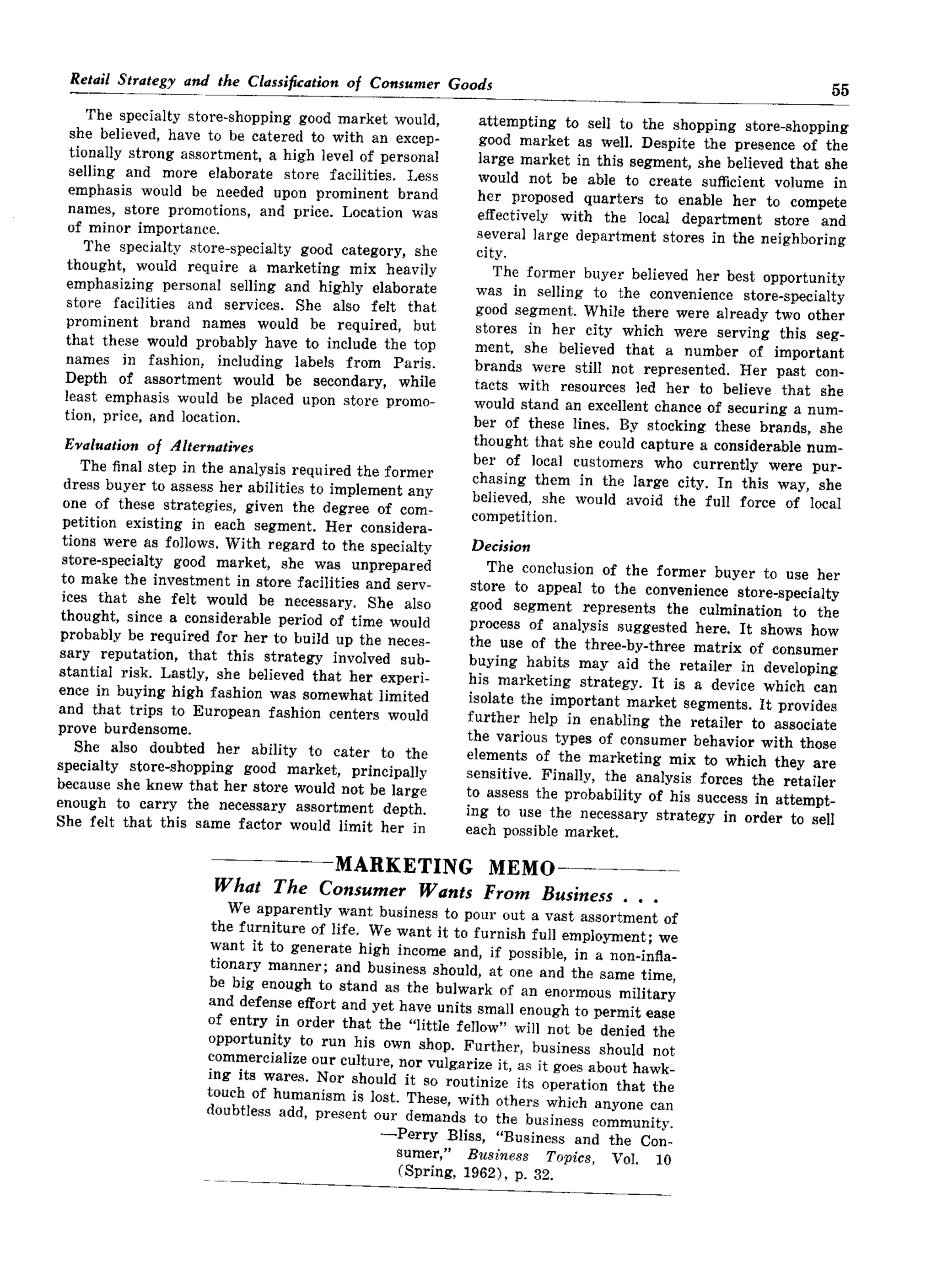 Retail strategy and the classification of consumer goods | PDF