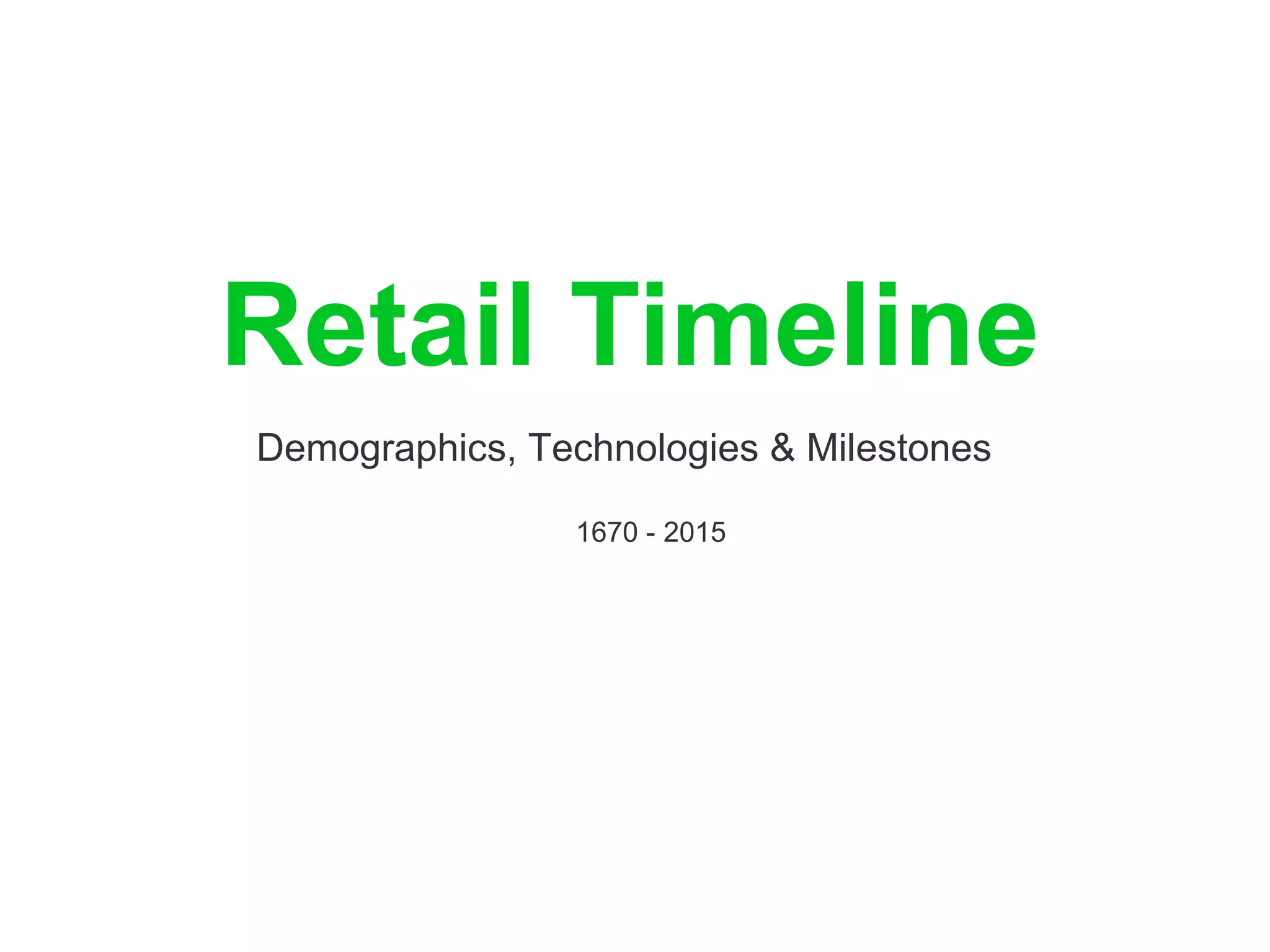Retail Timeline 1670 - 2015 [Demographics, Technology, Milestones] | PDF