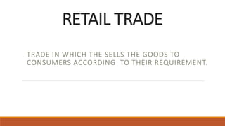 retail trade BST.pdf Class 11th School Project | PDF