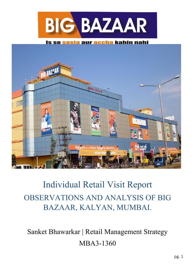 Retail visit report of big bazaar | PDF