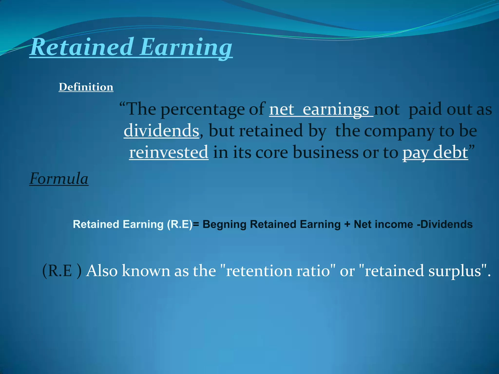 Retained Earning & dividends | PPTX