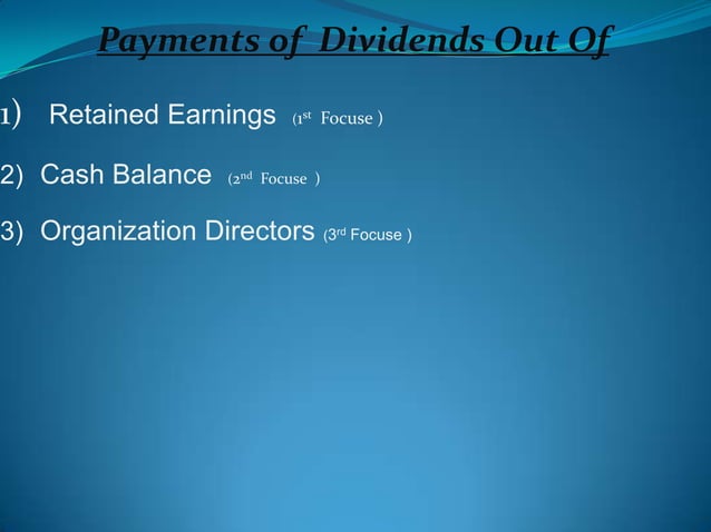 Retained Earning & dividends | PPT