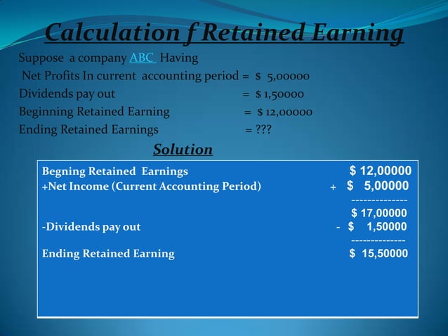 Retained Earning & dividends | PPT