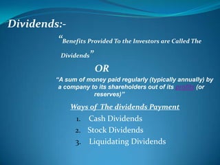 Retained Earning & dividends | PPTX