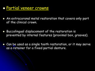 retainers for fixed partial denture dentistry . | PPT