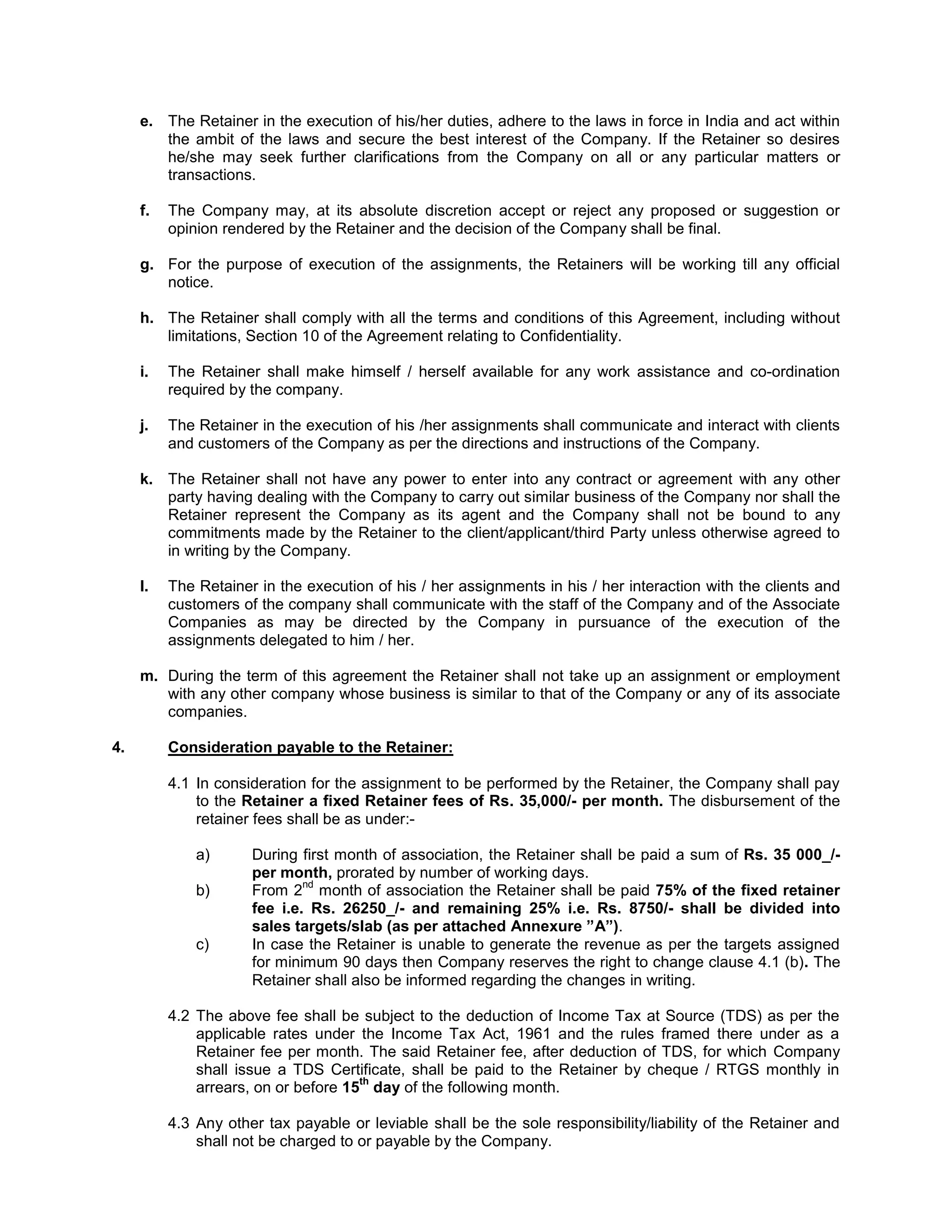 Retainership agreement mr.ankit | PDF