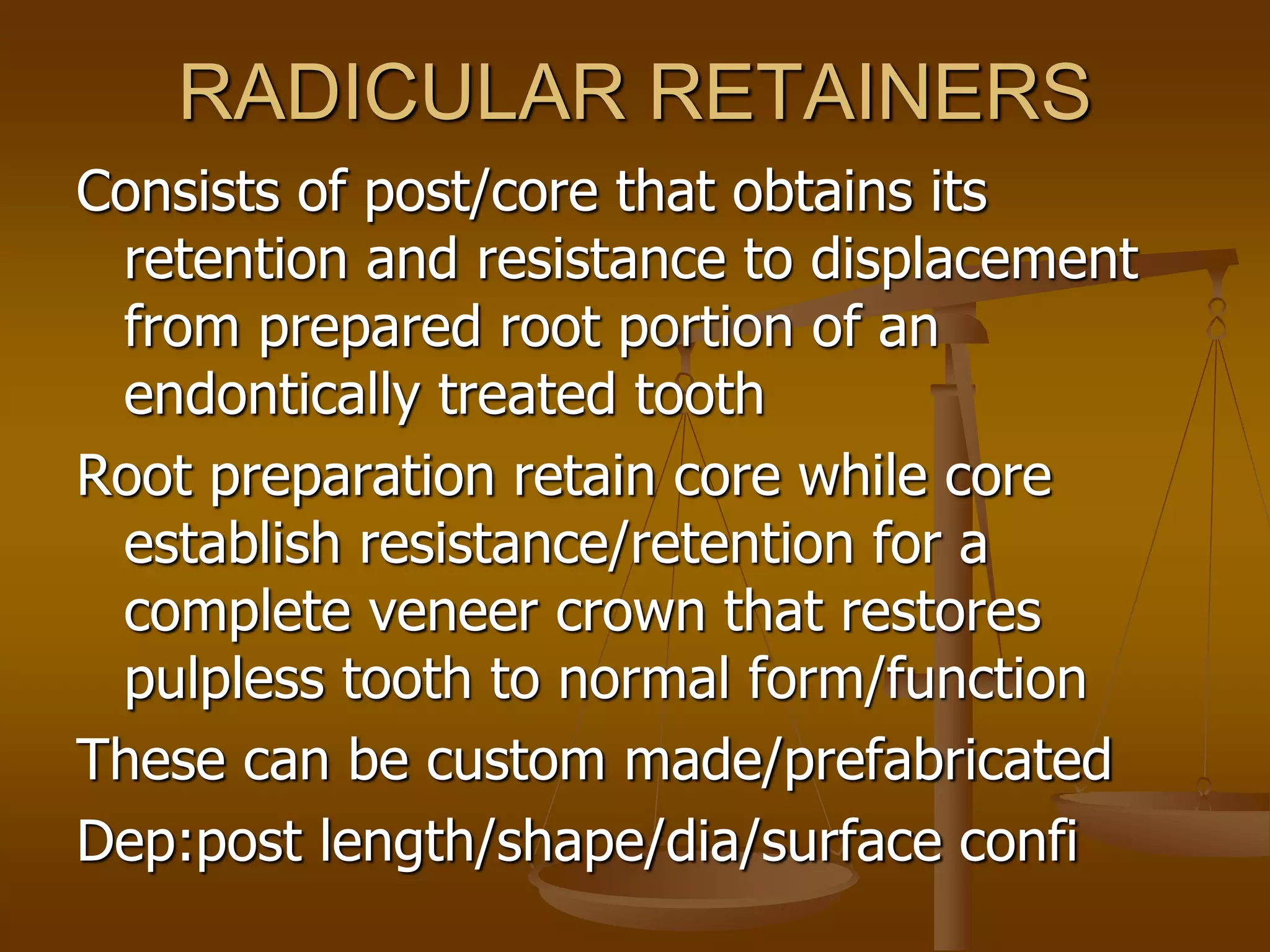 RETAINERS IN FPDppt | PPT