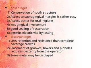 Direct and indirect retainers in fixed denture prosthodontics | PPT