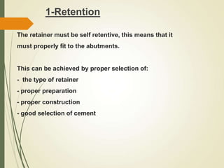 RETAINERS USED FOR FIXED PROSTHODONTICS.ppt