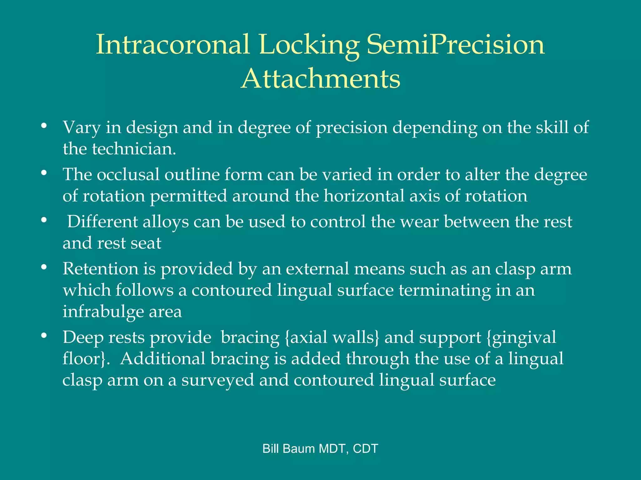 Removable Partial denture Retainer Systems | PPT