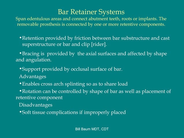 Removable Partial denture Retainer Systems | PPT | Dental Health ...