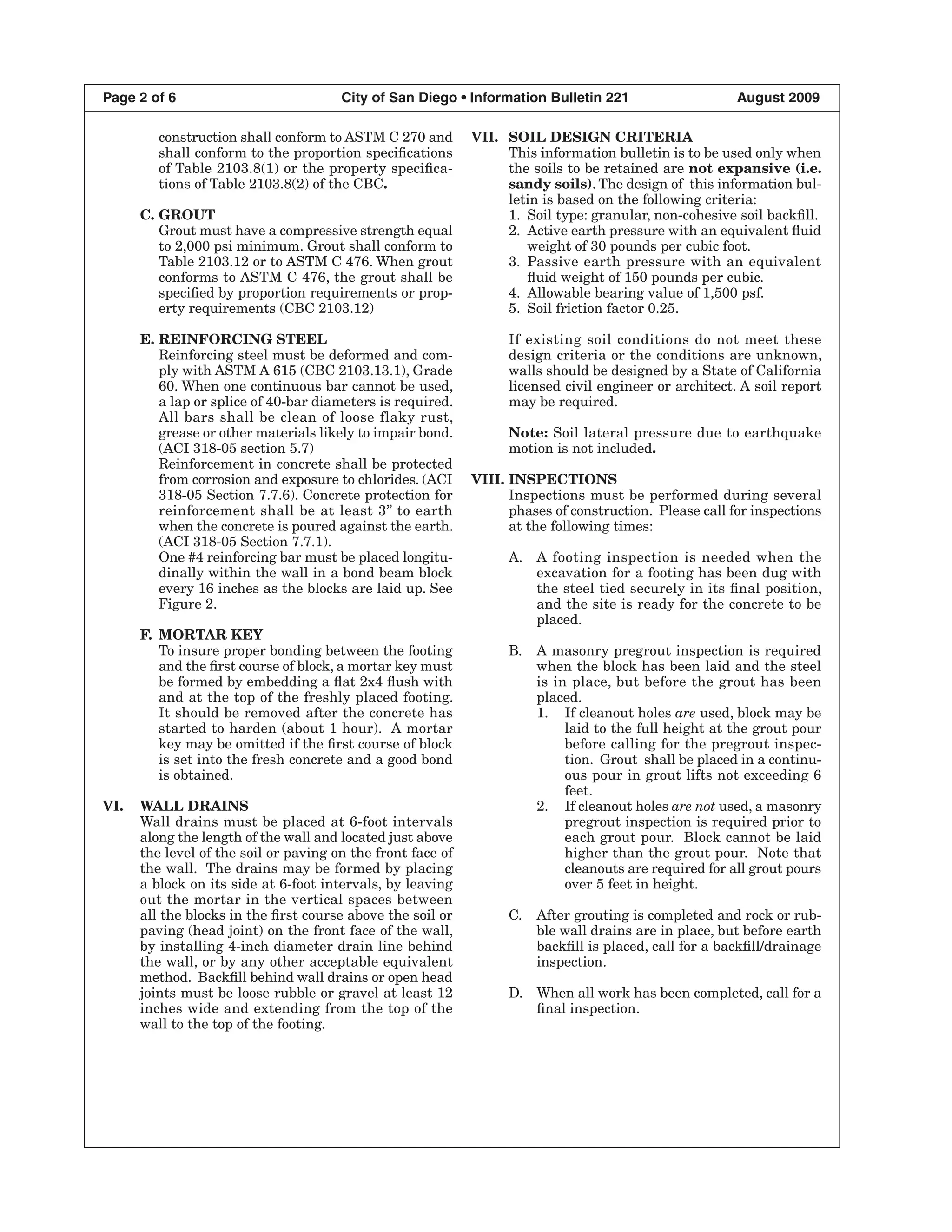 Retaining wall/level backfill | PDF