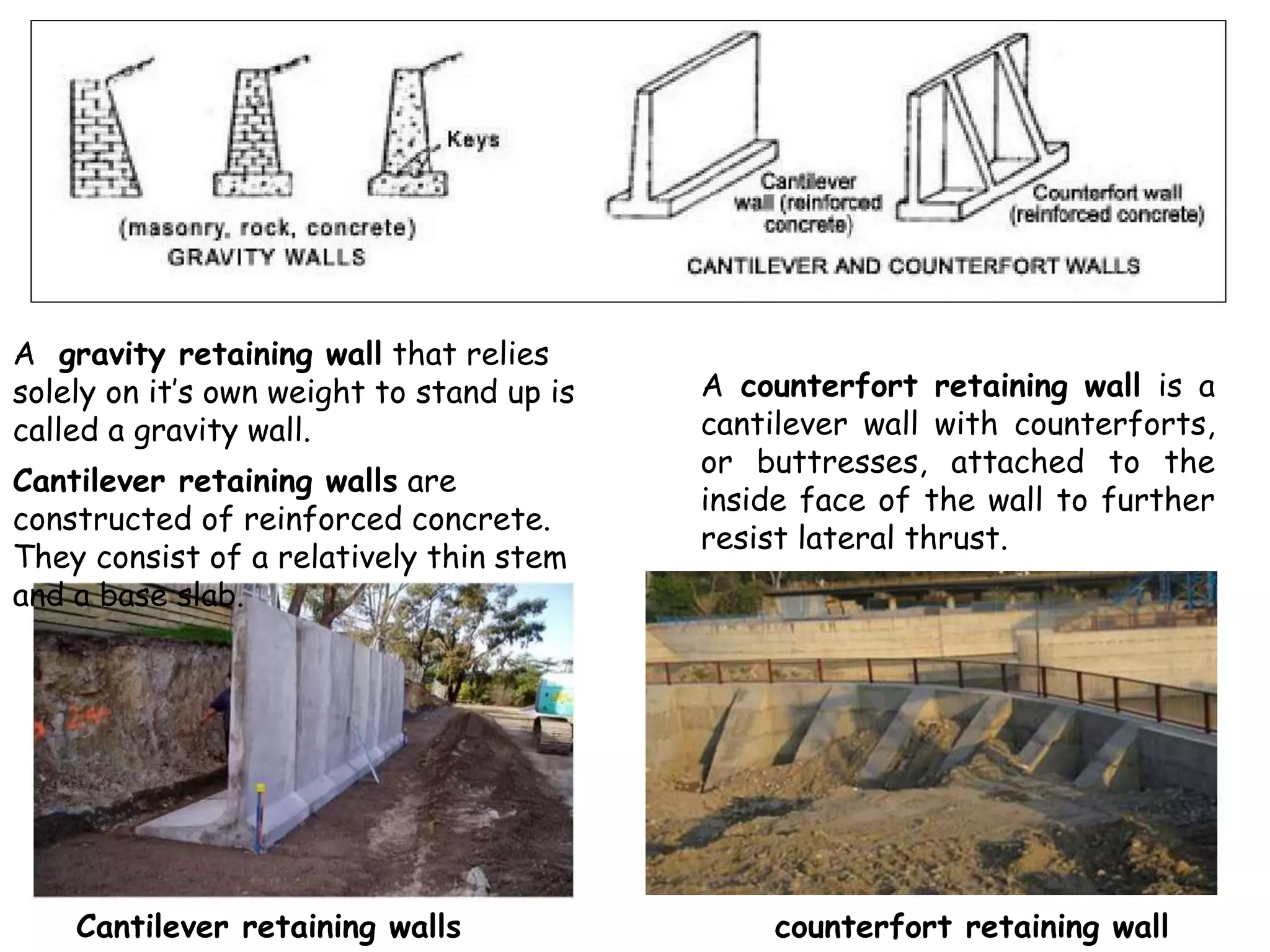 Retaining walls and slope stabilisation methods | PPTX