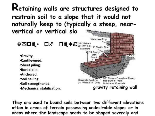 Retaining walls and slope stabilisation methods | PPTX