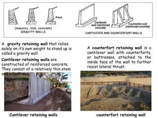 Retaining walls and slope stabilisation methods | PPTX