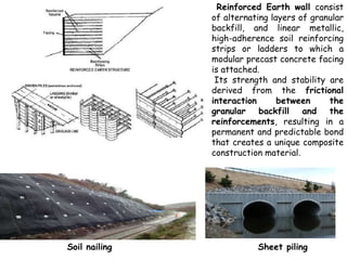 Retaining walls and slope stabilisation methods | PPTX