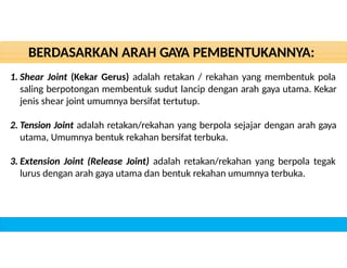 Retakan dan lipatan pada pristiwa Geologi dasar | PPTX