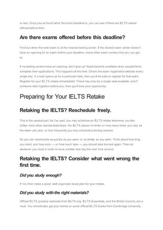 Retaking the ielts | PDF