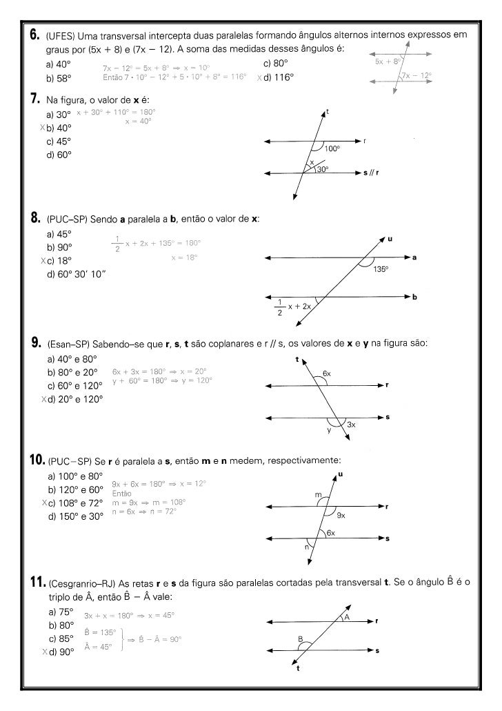 Retas paralelas transversal