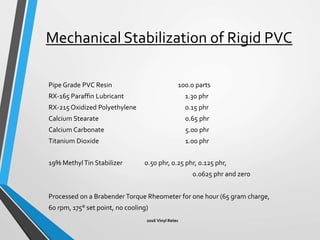 Lubrication and Mechanical Stabilization of Rigid PVC Formulations | PPTX