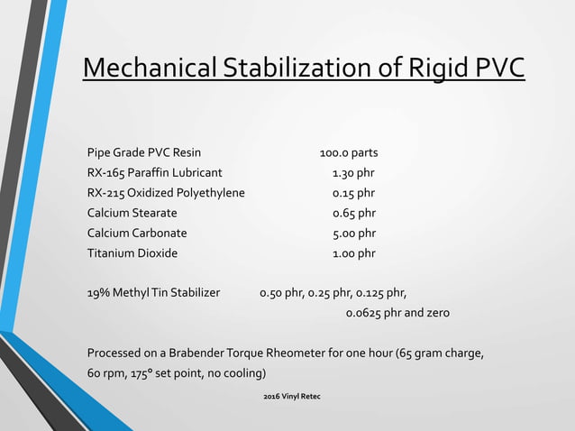 Lubrication and Mechanical Stabilization of Rigid PVC Formulations ...