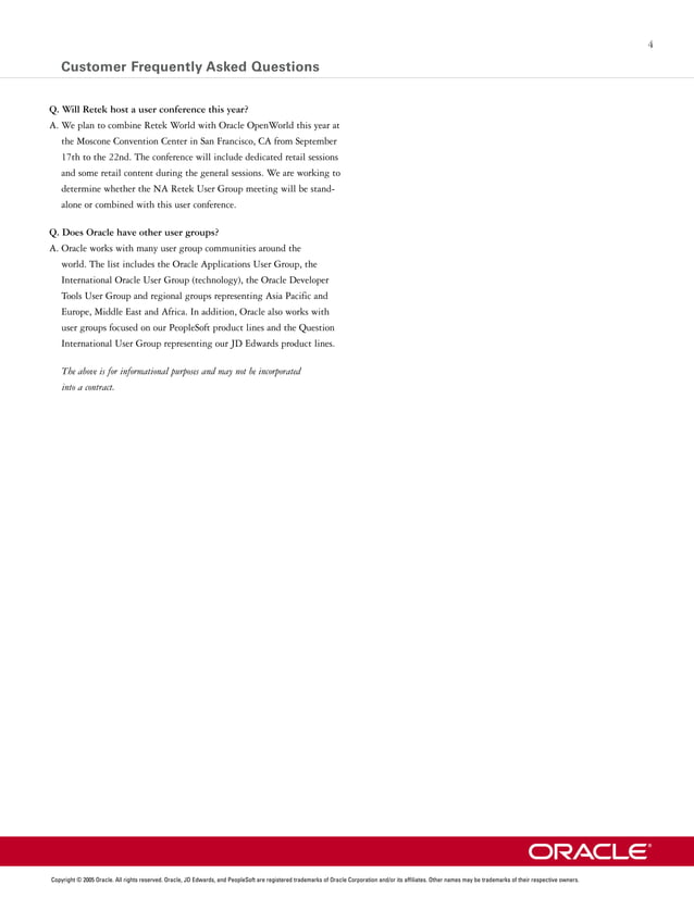 Retek customer faq | PDF | Databases | Computer Software and Applications