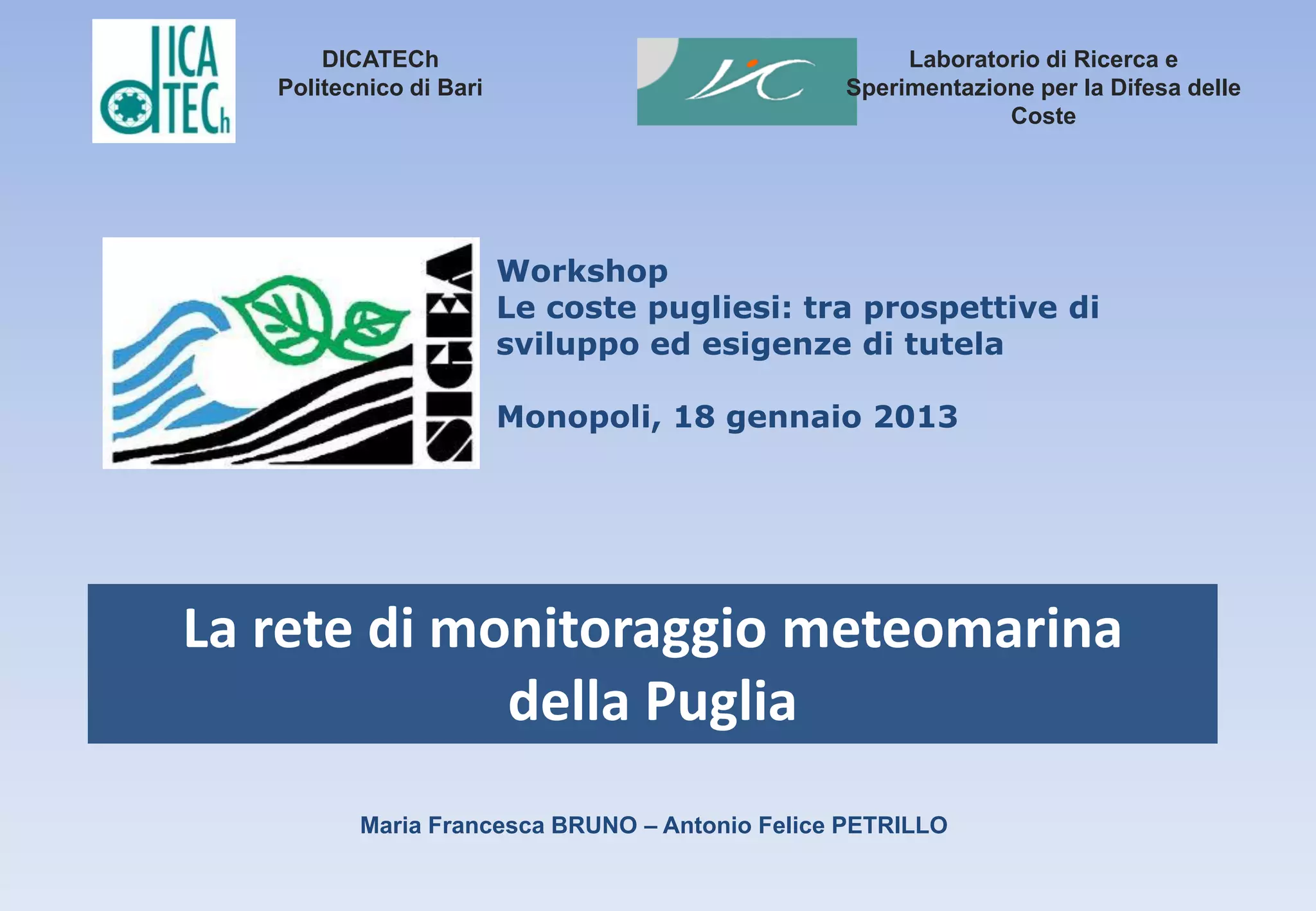 La rete di monitoraggio meteomarina della Puglia | PDF