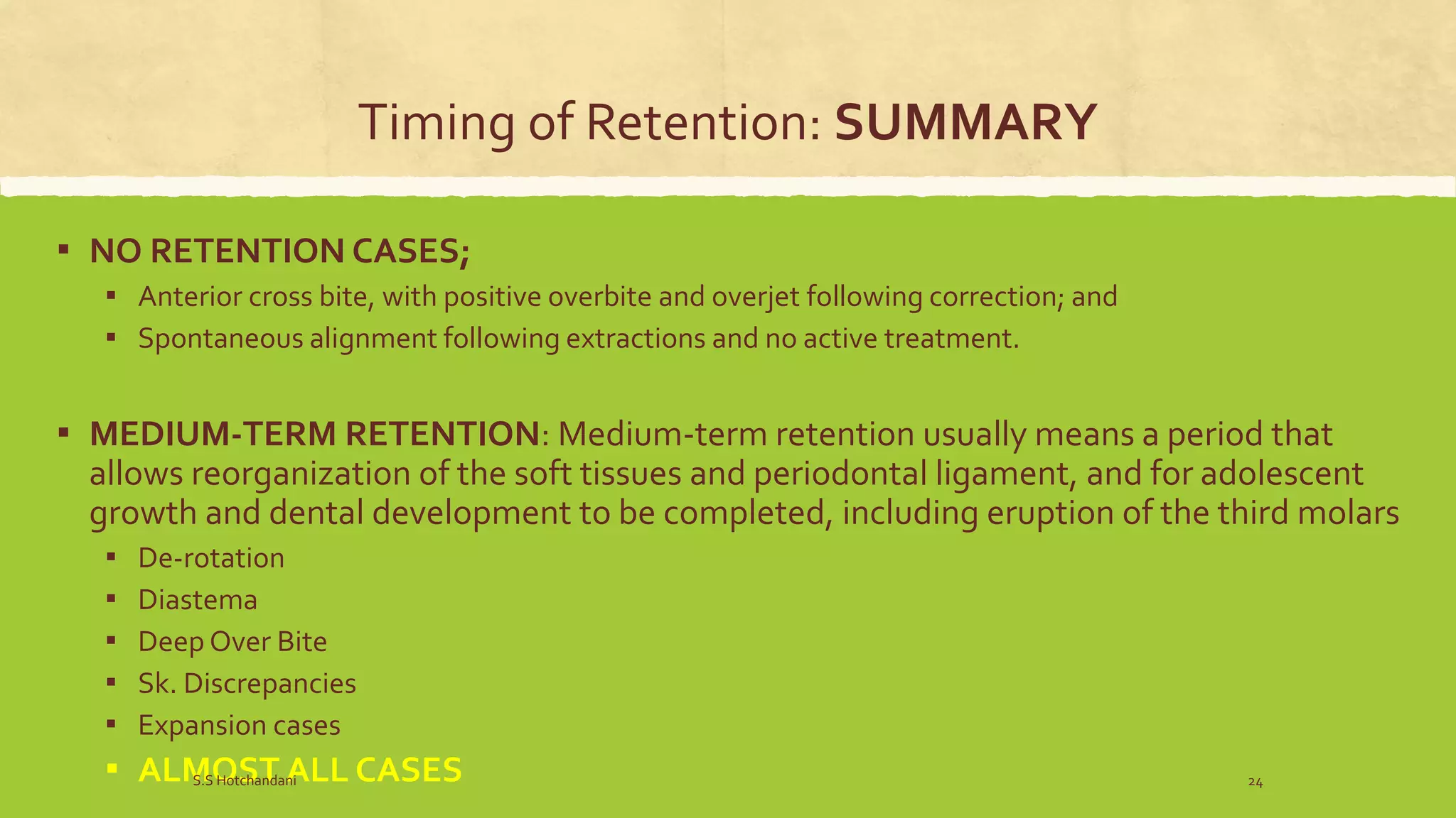 Retention in Orthodontics (Dentistry) | PDF