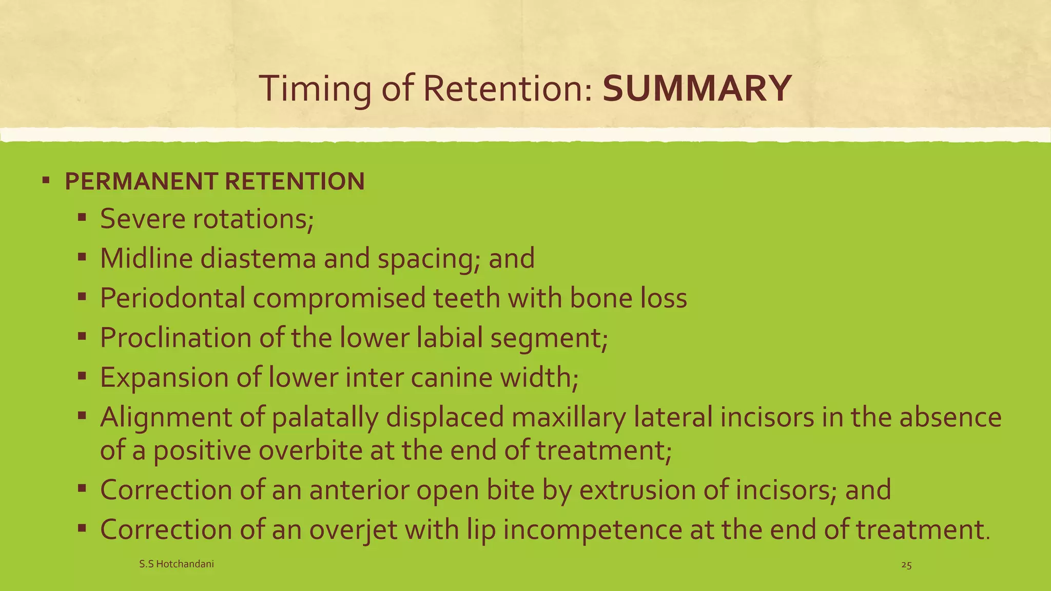 Retention in Orthodontics (Dentistry) | PDF