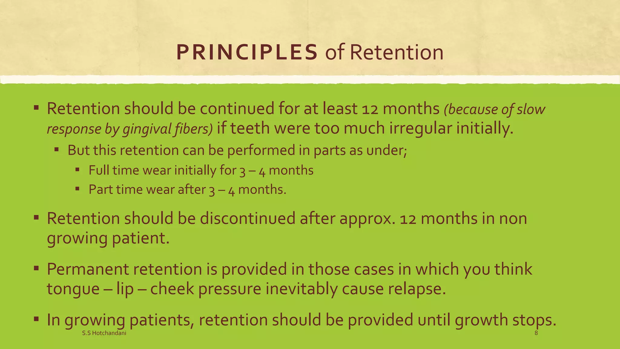 Retention in Orthodontics (Dentistry) | PDF