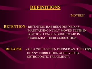 Retention Relapse-Retainers | PPT | Dental Health | Diseases and Conditions