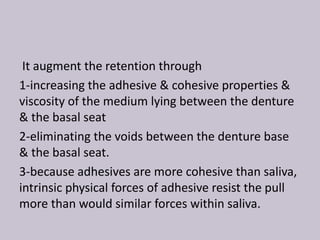 K-prosthodontic-lec3 Retention stability-and-support | PPTX